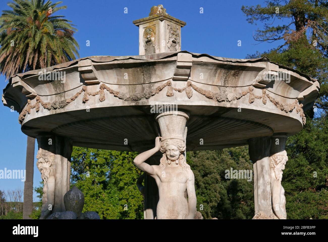 Cupid Fountain in Villa Doria Pamphili public park in Rome, Italy, a ...
