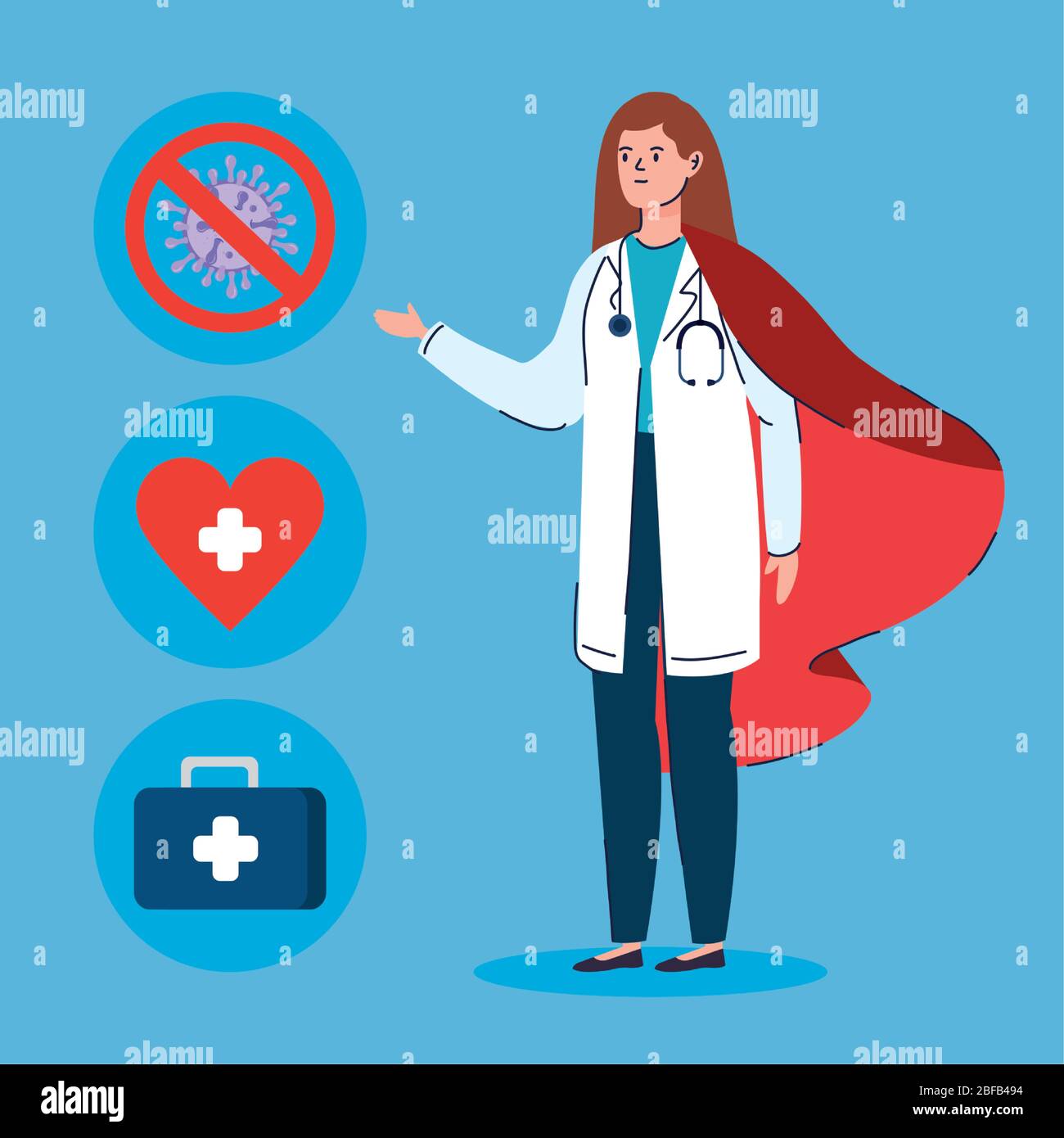 Super female doctor hero cloak hi-res stock photography and images - Alamy