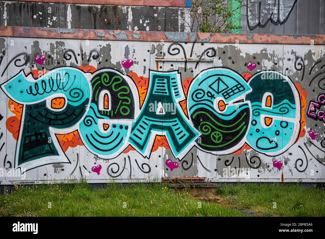 Peace on earth graffiti as local park become abandoned as the Covid 19 ...
