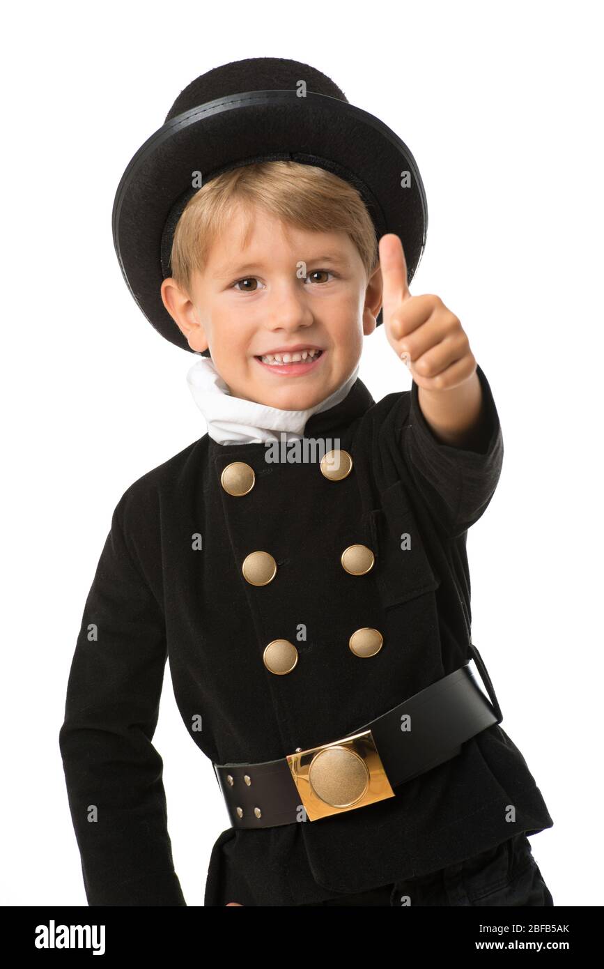 Blond boy in chimney sweep outfit Stock Photo - Alamy