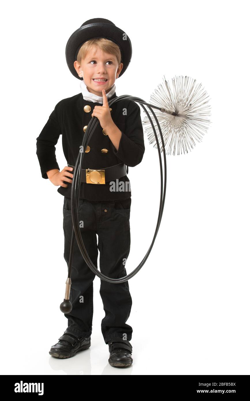 Blond boy in chimney sweep outfit Stock Photo - Alamy