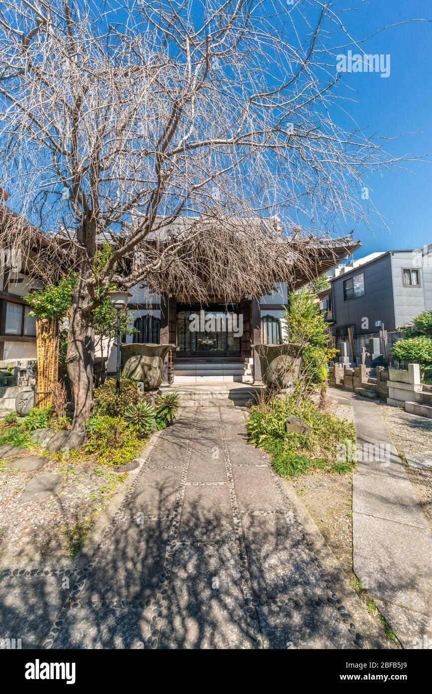 Tokyo, Japan - March 18, 2019 : Main hall of Honju-ji Temple. Located ...