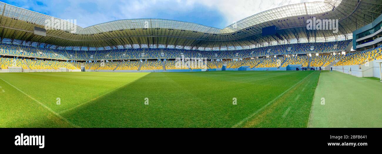 Lviv, Ukraine - March 1, 2020 : panoramic view of Arena Lviv Stadium ...