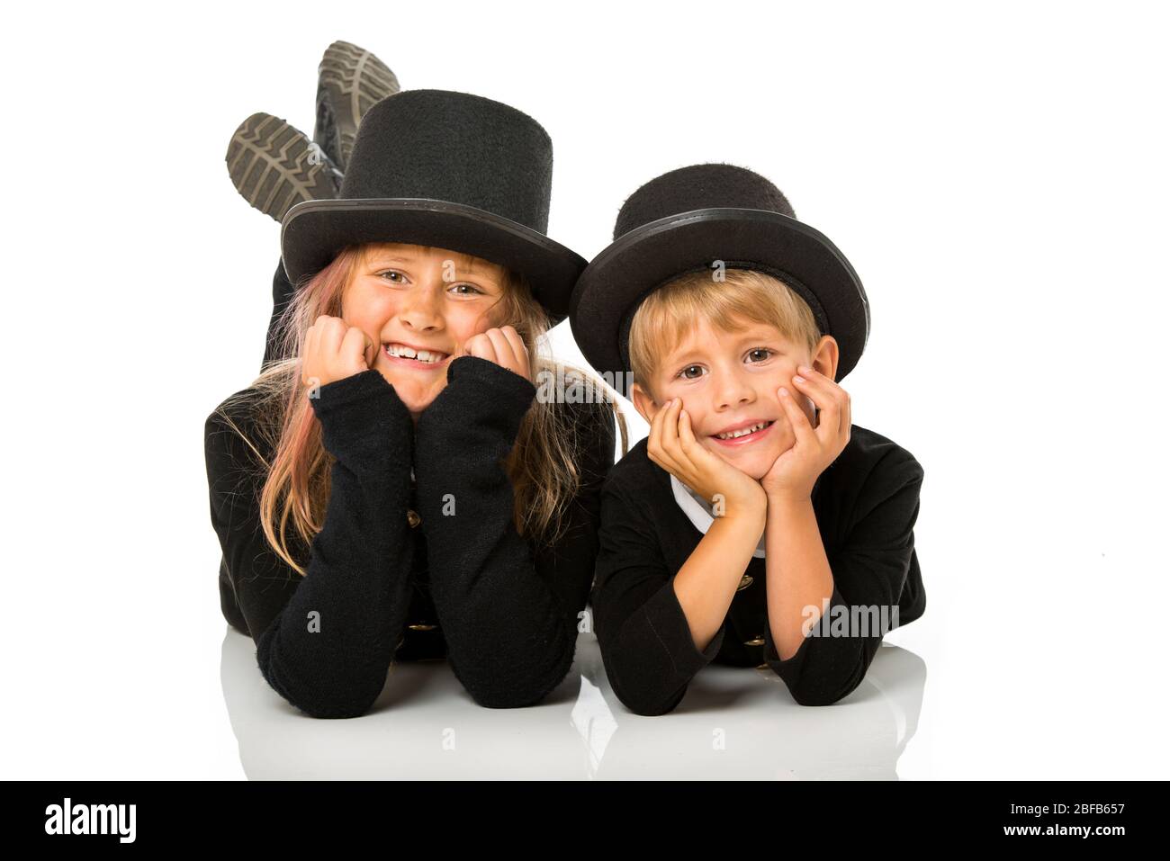 Two children in a chimney sweep outfit Stock Photo - Alamy