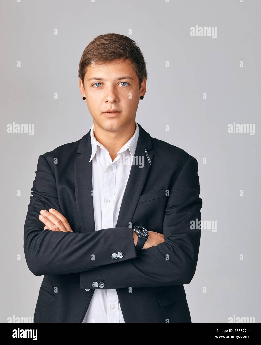 Relaxed businessman walking hi-res stock photography and images - Alamy