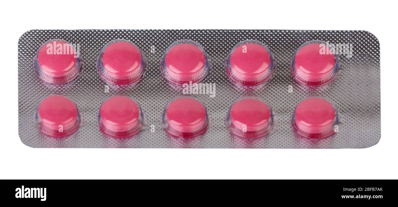 pink pharmaceutical medication pills in blister pack Stock Photo - Alamy