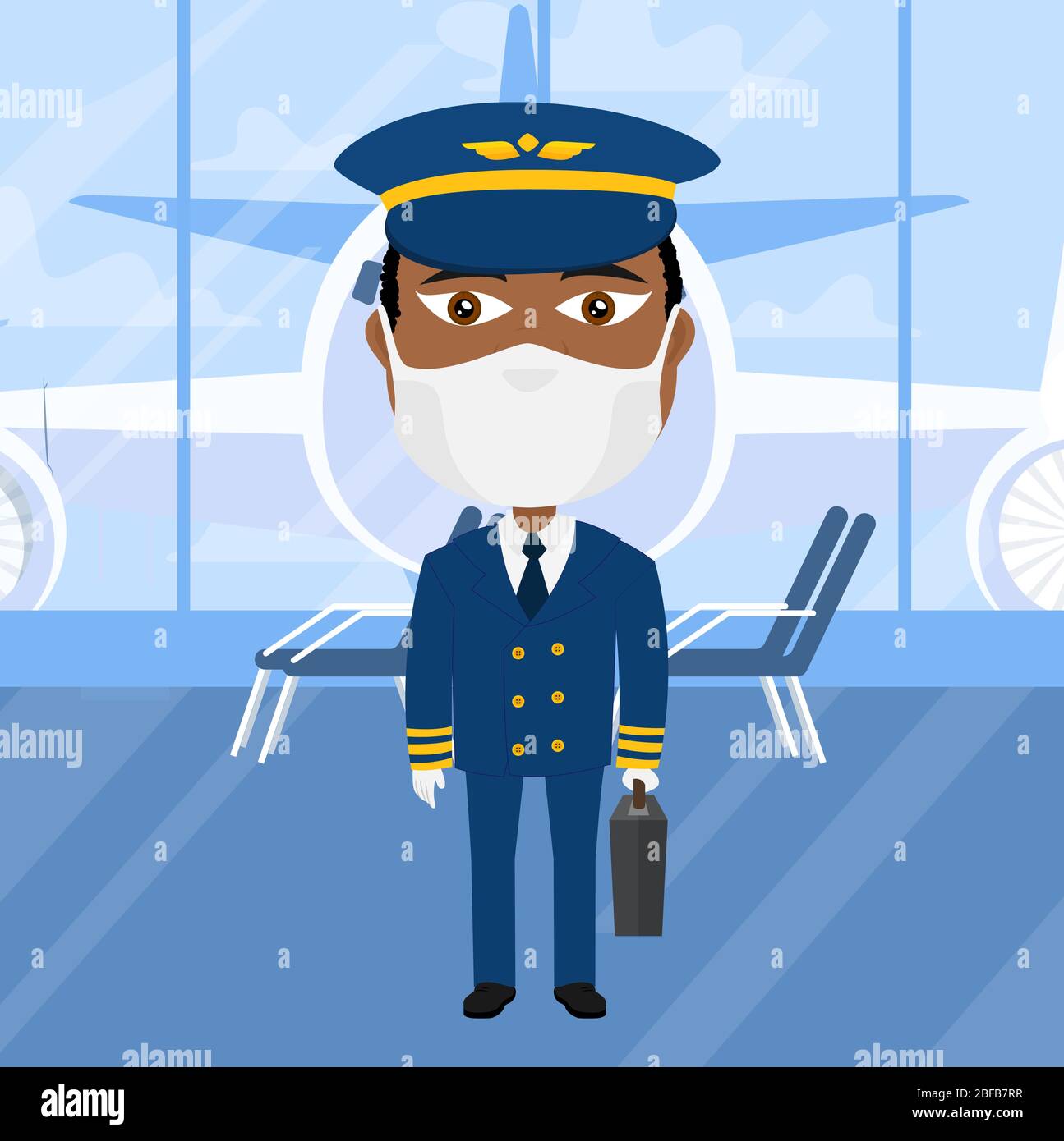 Black pilot in mask Stock Vector Images - Alamy