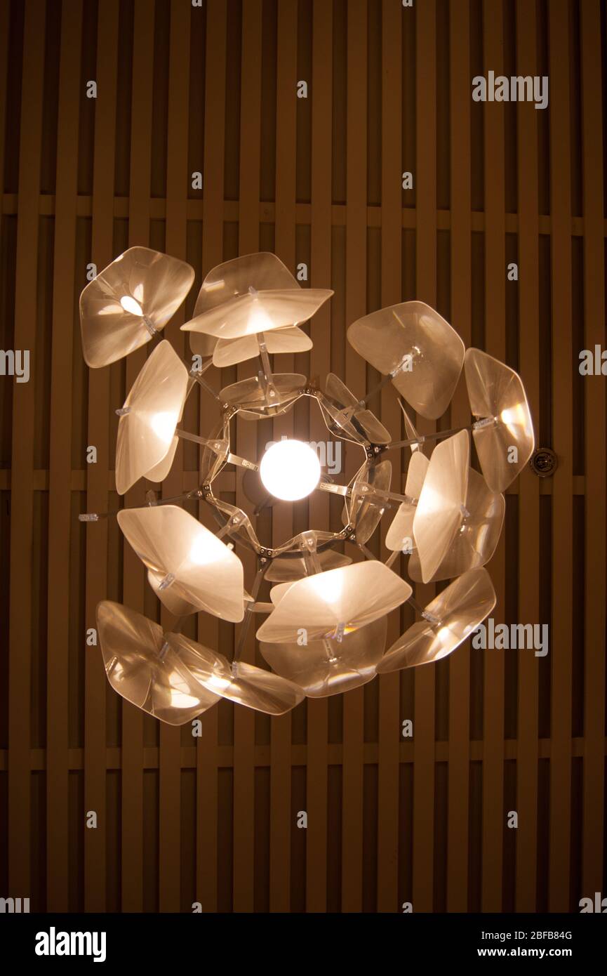 The interior design element is an original electric chandelier in the ...