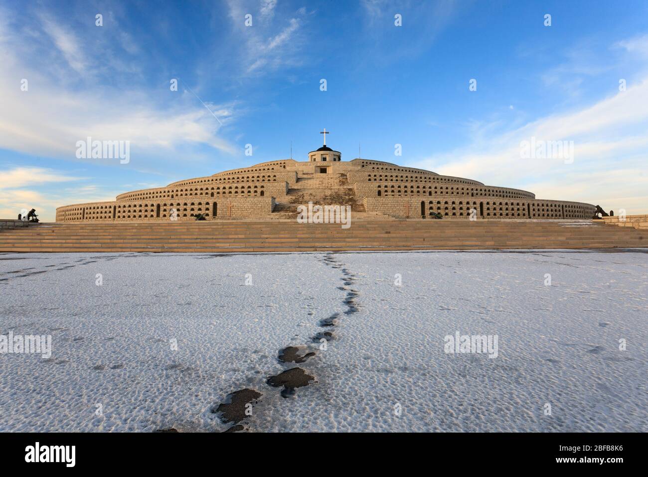Mount Grappa first world war memorial view, Italy. Italian landmark ...