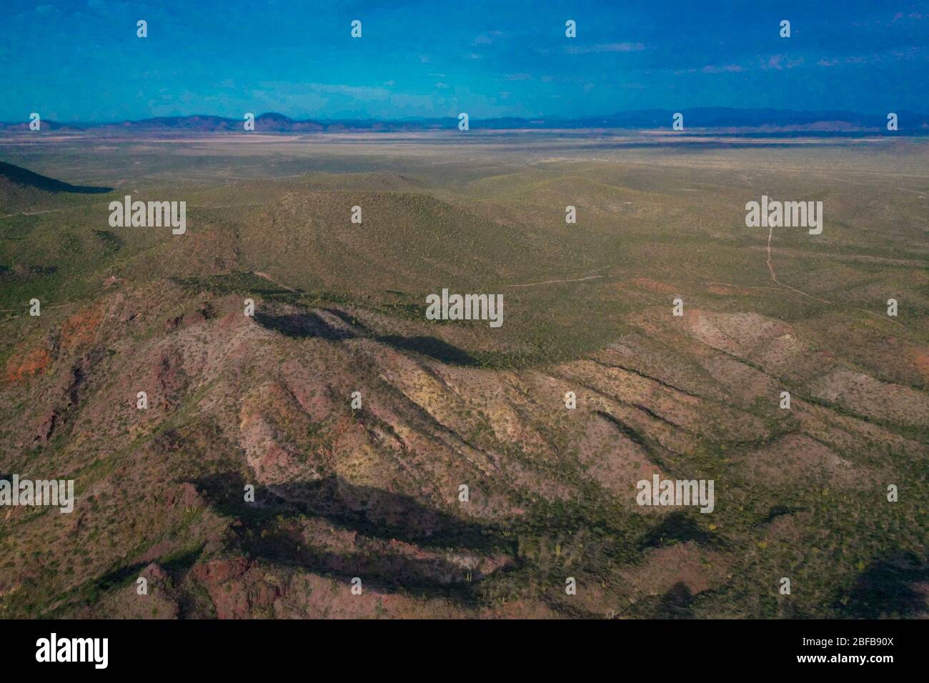 Aerial view of the Sonora desert, Mexico. mountains Vista aerea del ...