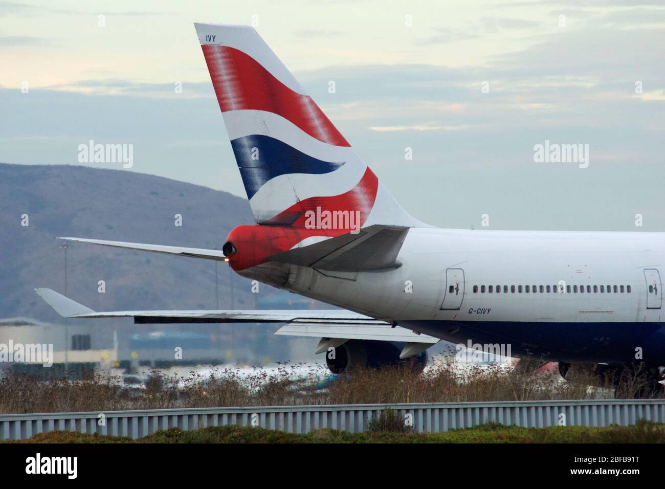 SAN FRANCISCO, CALIFORNIA, UNITED STATES - NOV 27th, 2018: Tail fin of ...