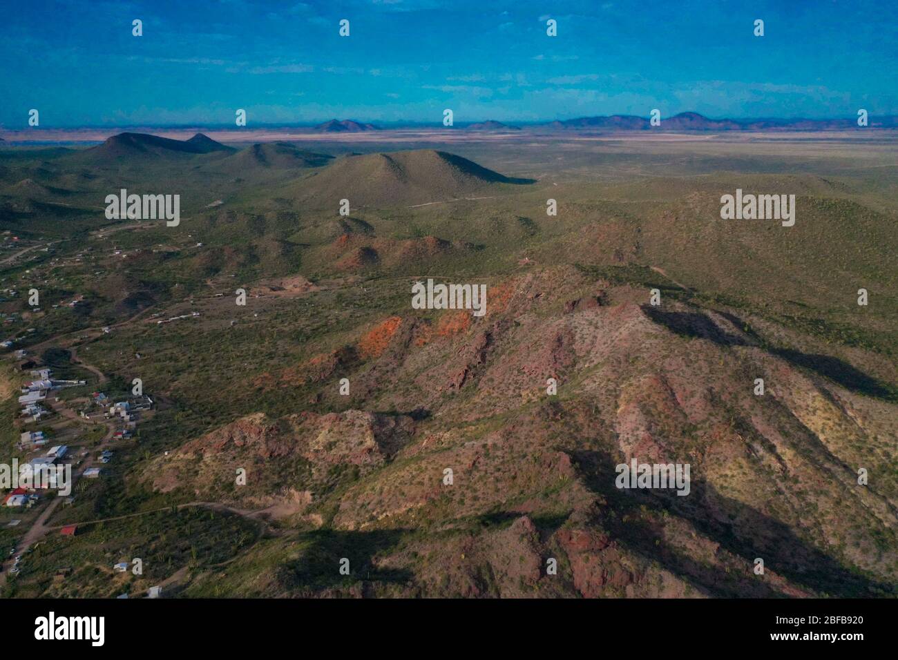 Aerial view of the Sonora desert, Mexico. mountains Vista aerea del ...