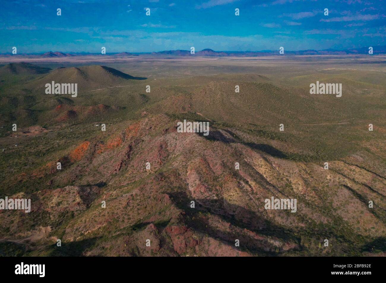 Aerial view of the Sonora desert, Mexico. mountains Vista aerea del ...
