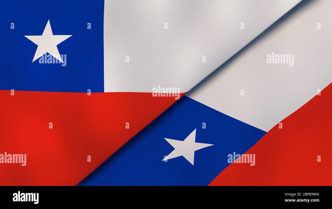 Two states flags of Chile and Chile. High quality business background ...