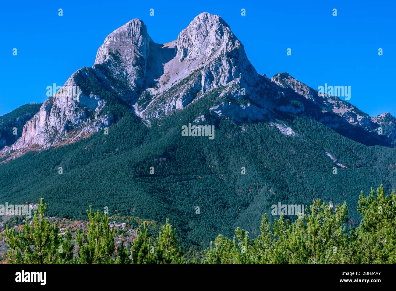 The wonderful Mountain of Pedraforca, Spain (Catalonia province Stock ...