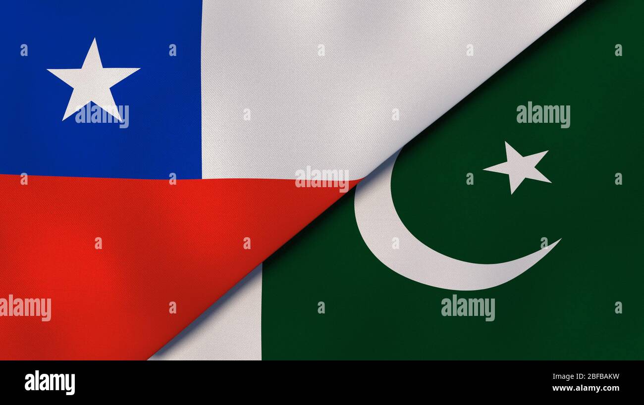 Two states flags of Chile and Pakistan. High quality business ...