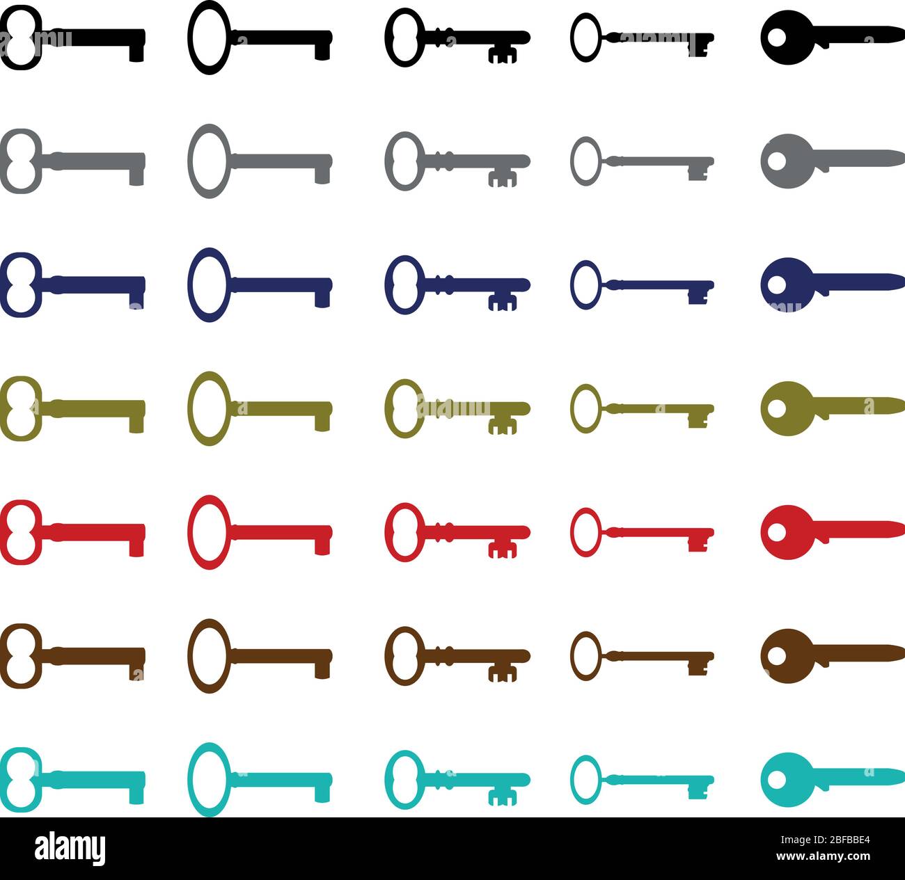key icons illustrated in vector on white background Stock Vector Image ...
