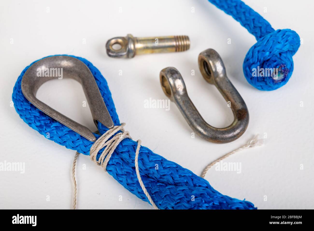 Repair of sailing ropes and slings. Sailor accessories. Light ...
