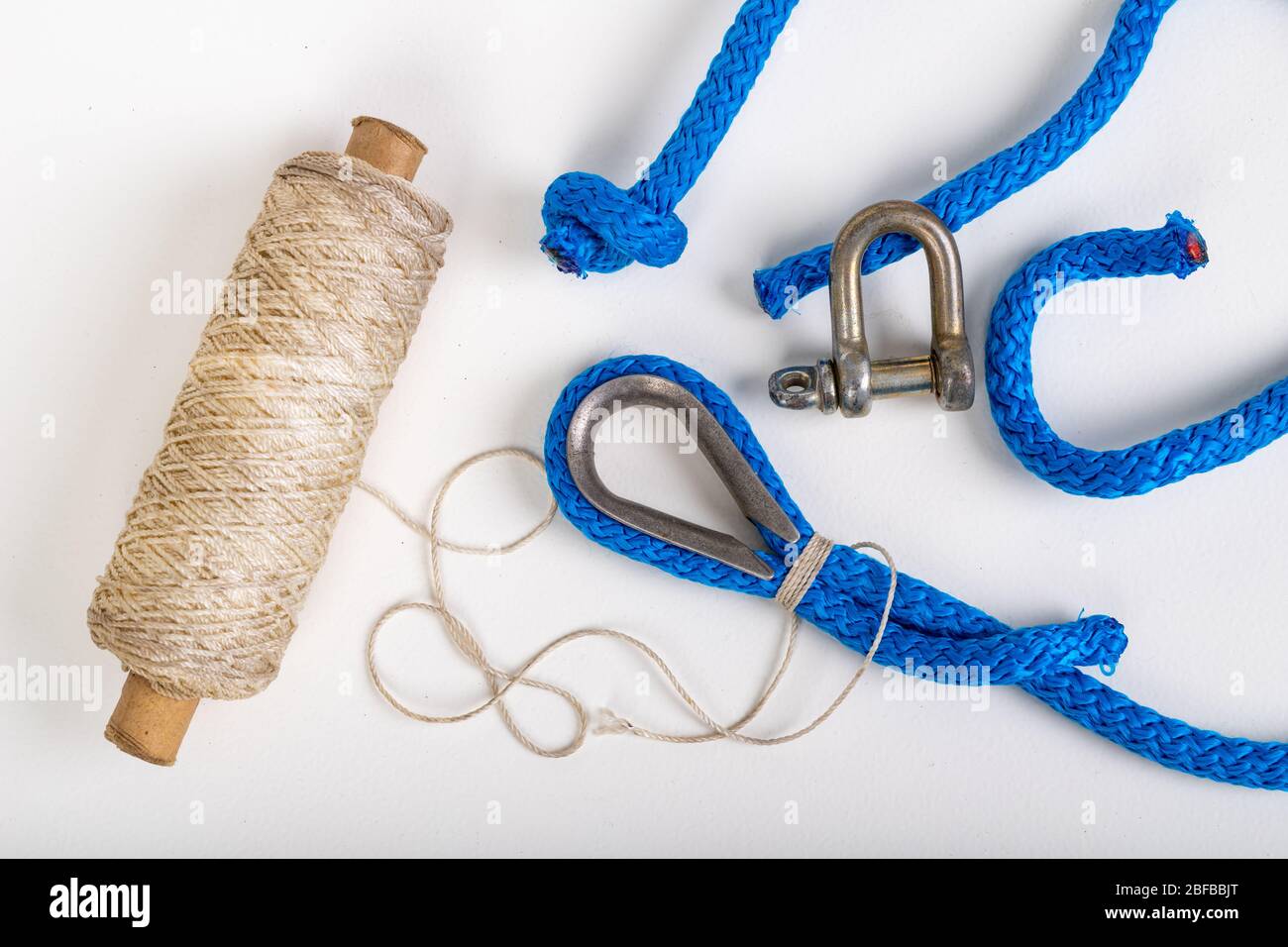 Repair of sailing ropes and slings. Sailor accessories. Light ...