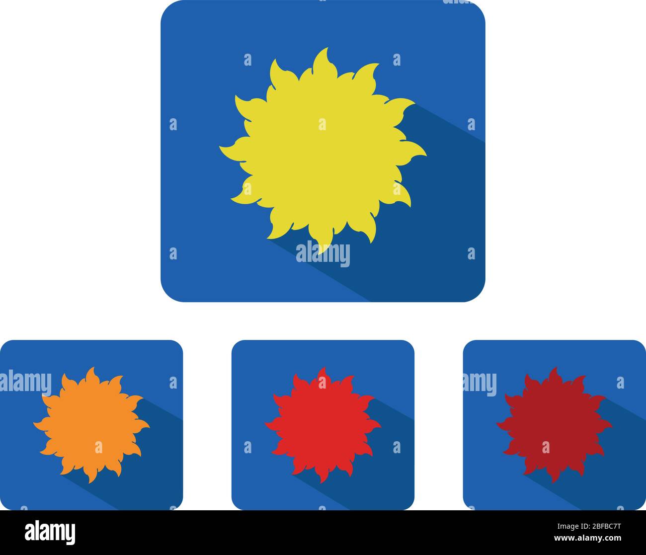 flat design sun icon illustrated in vector on white background Stock ...