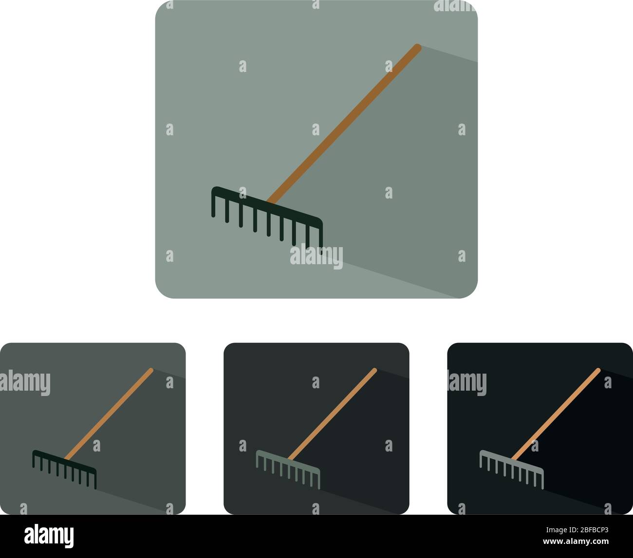 flat design rake icon illustrated in vector on white background Stock ...