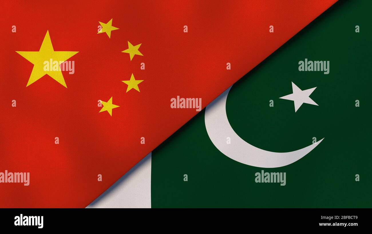 Two states flags of China and Pakistan. High quality business ...