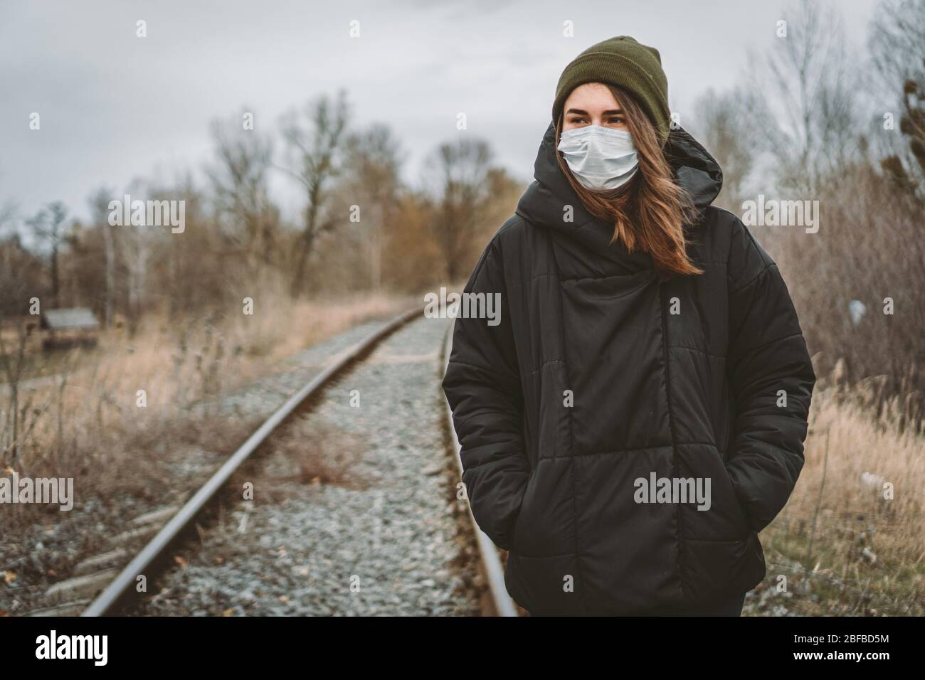 Human ecology mask, smog, pollution on planet. Pandemic flu. Health and ...