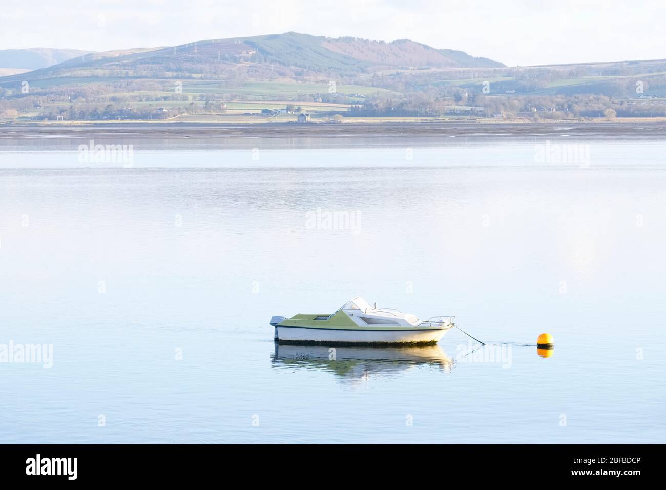 Small boat scene in sea water for tranquility calm peace and ...