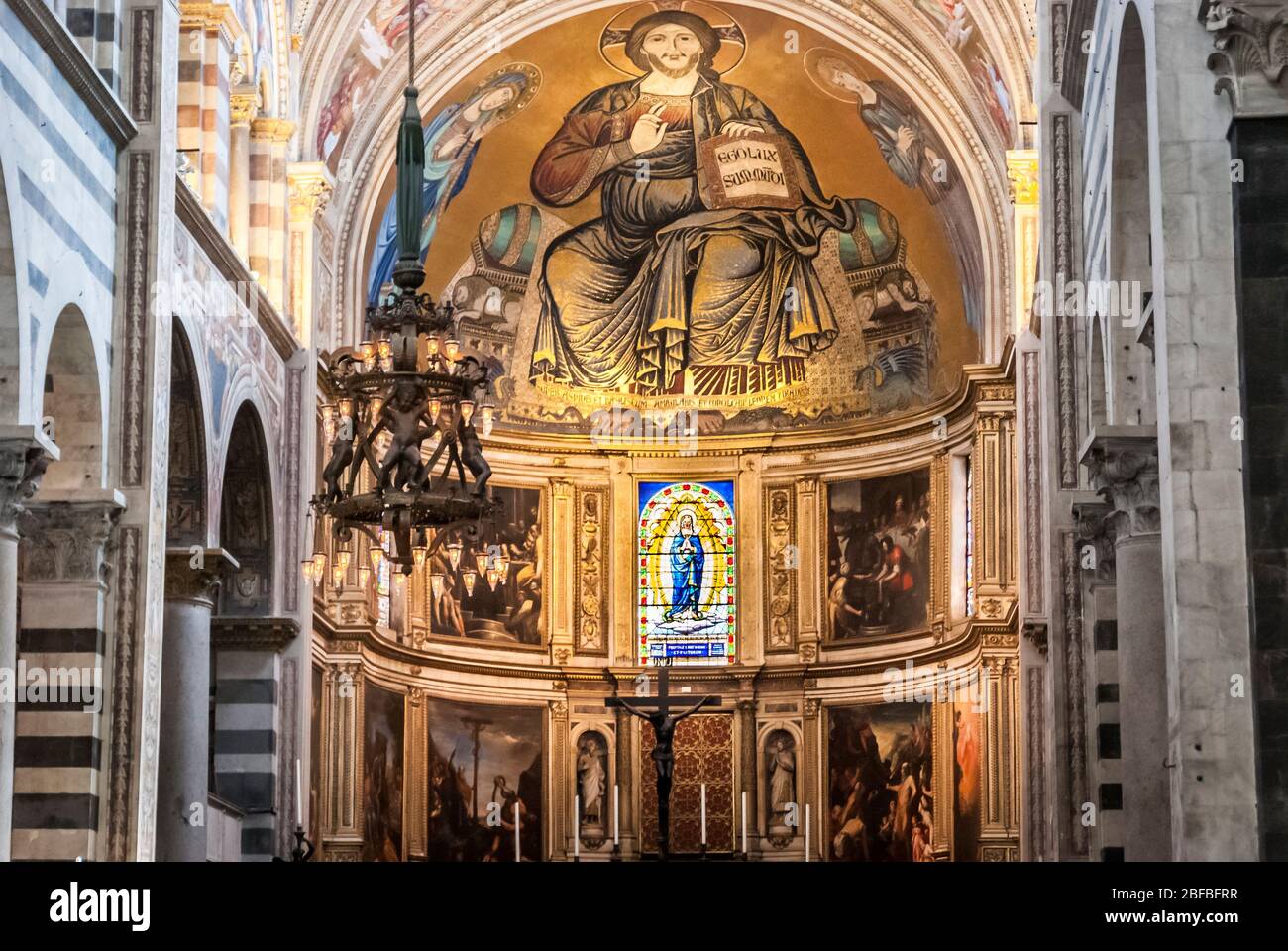 Pisa, Italy - april 24, 2019: Panoramic view of interior of Pisa ...