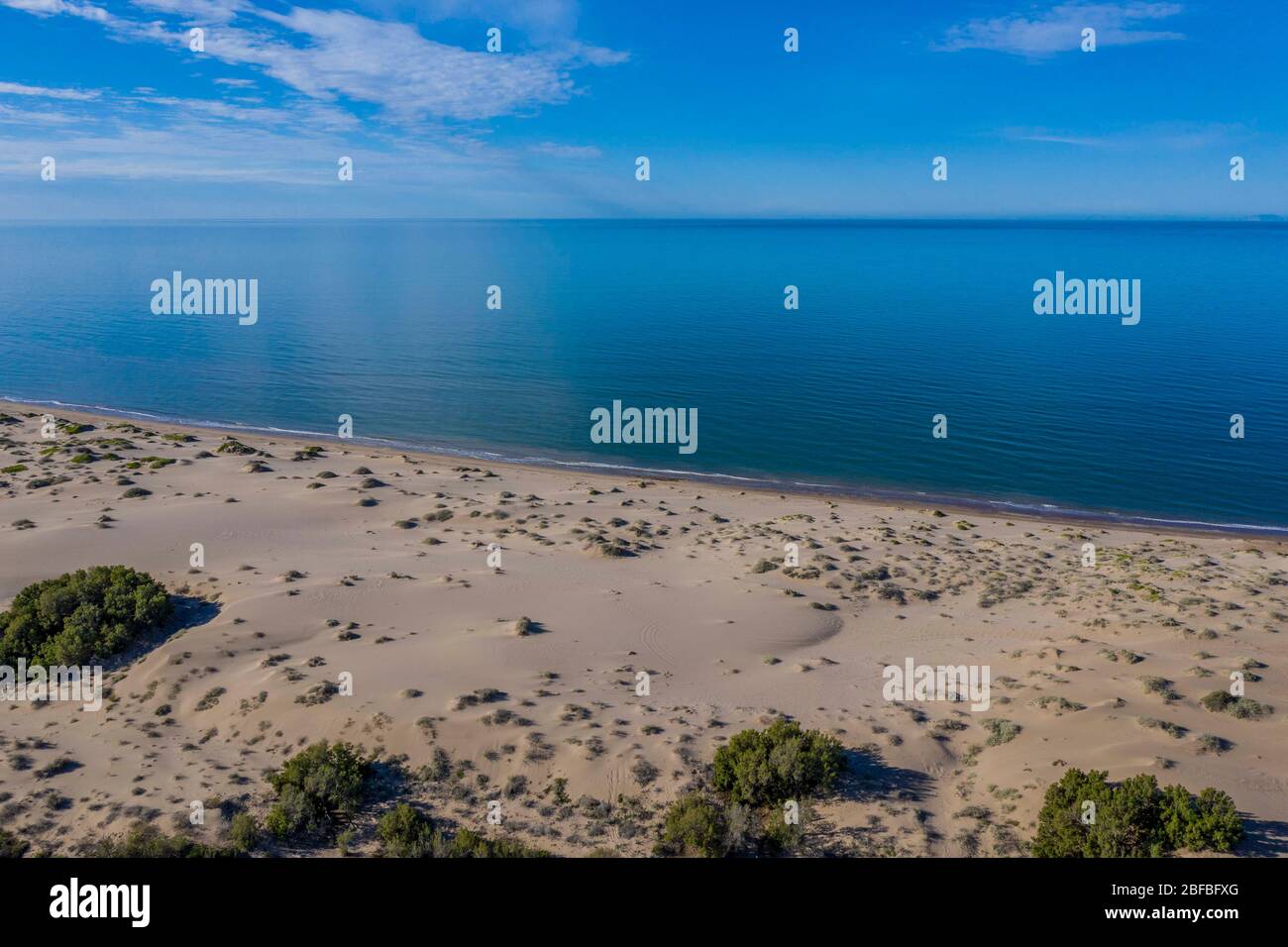 View of the sand dunes and Sahuimaro beach, Sonora, Mexico. Sonora ...