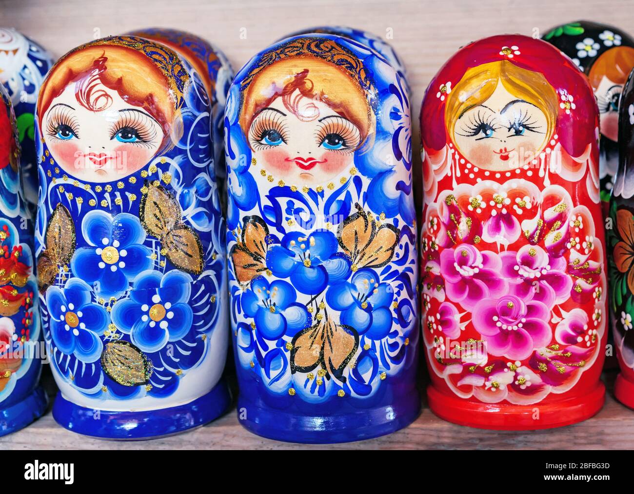 Russian wooden doll matryoshka. Traditional souvenir from Russia is a ...