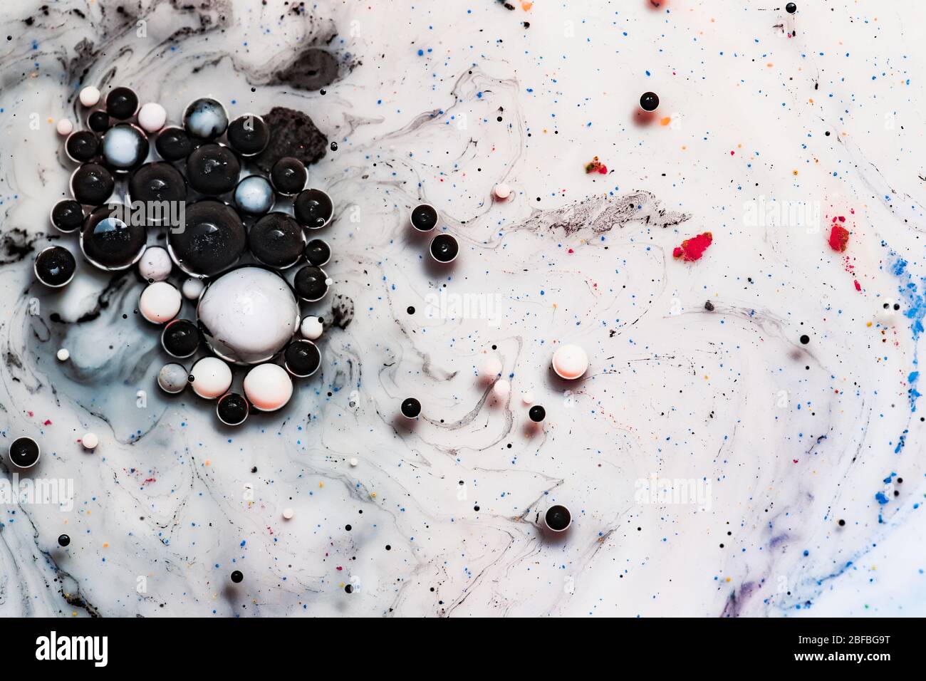 Colored abstract background.Ink Bubbles In Water. Abstract colorful ...