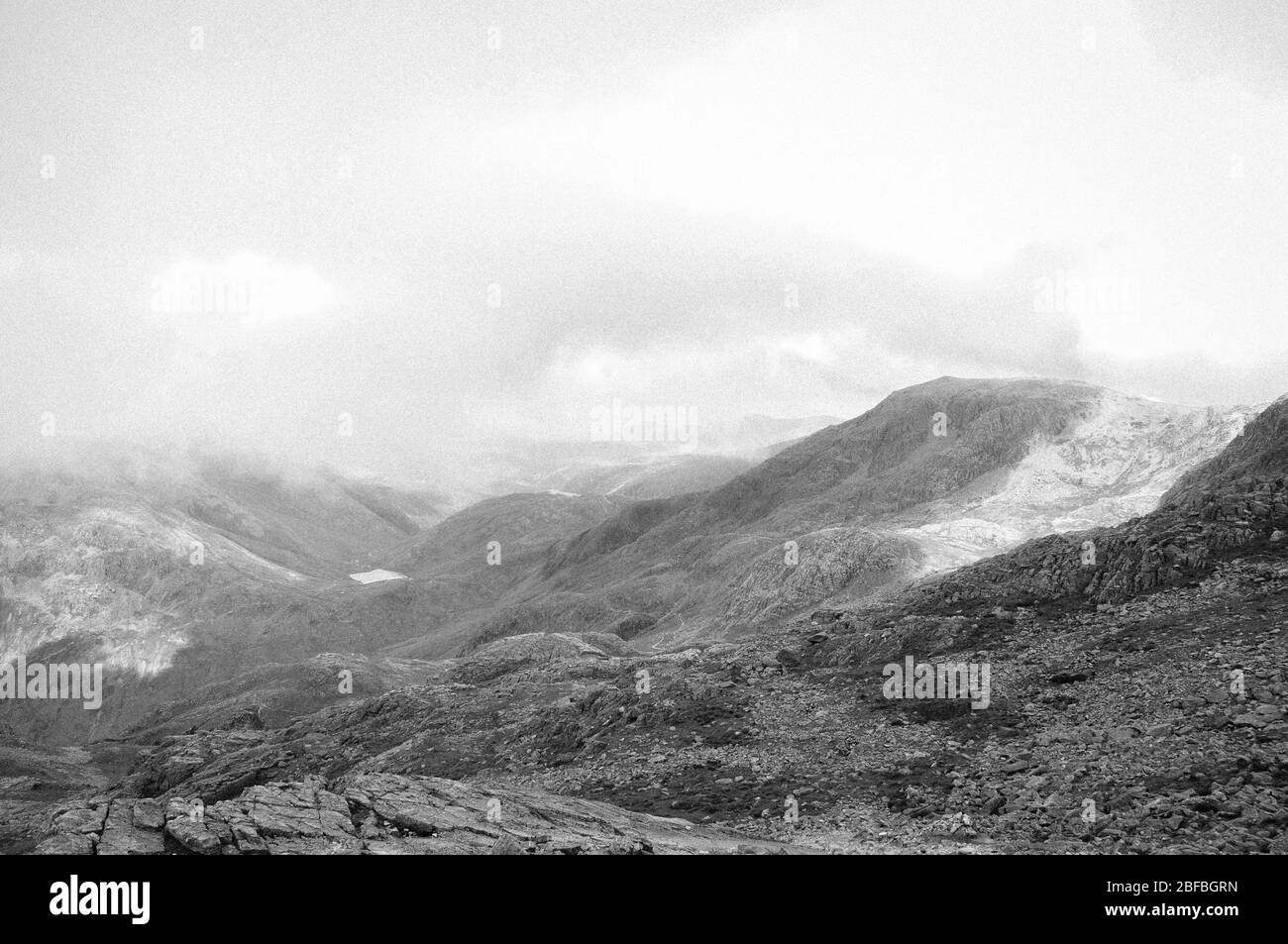 Scafell Pike Summit View Black and White Stock Photos & Images - Alamy