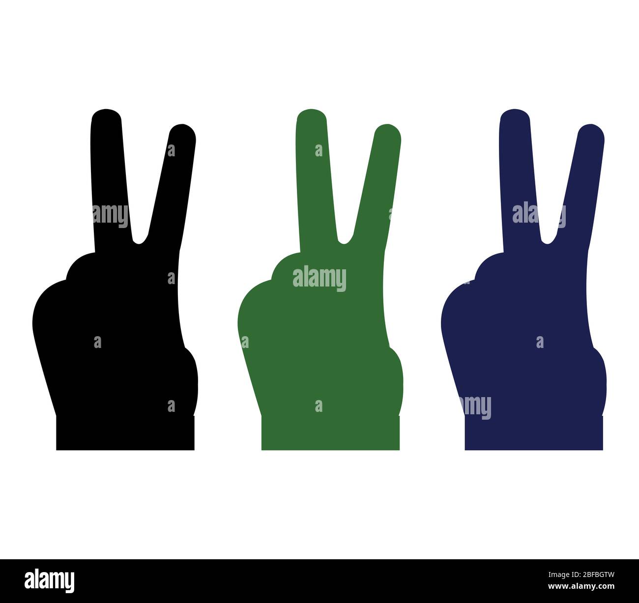 victory hand icon illustrated in vector on white background Stock ...