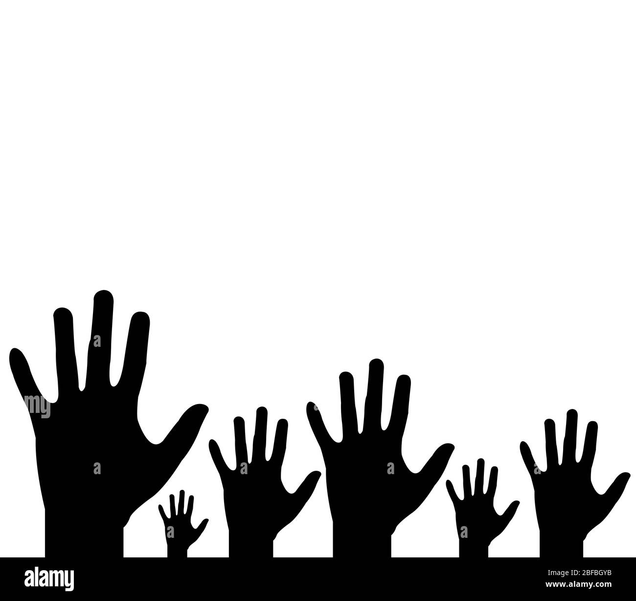 black hands icon illustrated in vector on white background Stock Vector ...