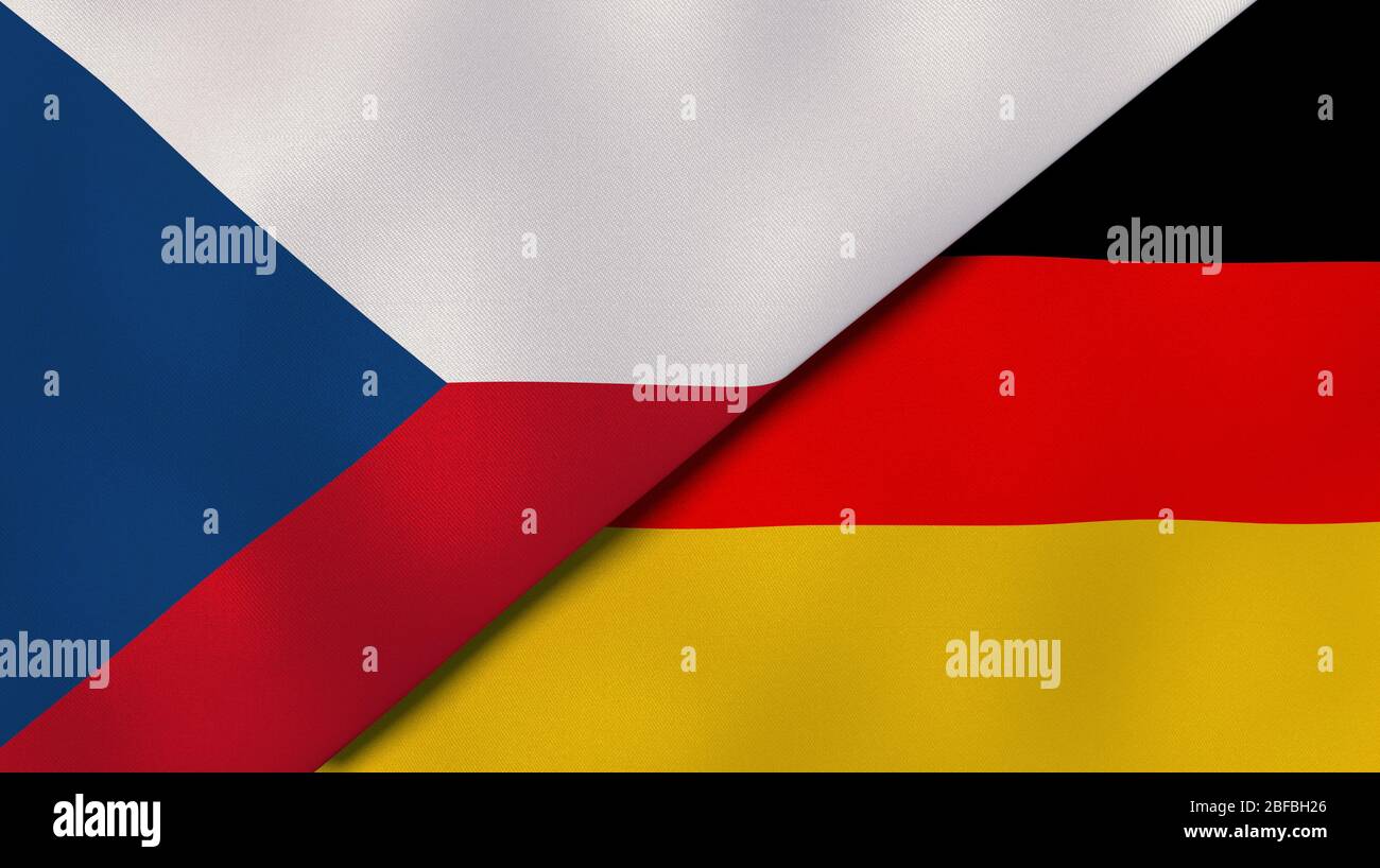 Two states flags of Czech Republic and Germany. High quality business ...