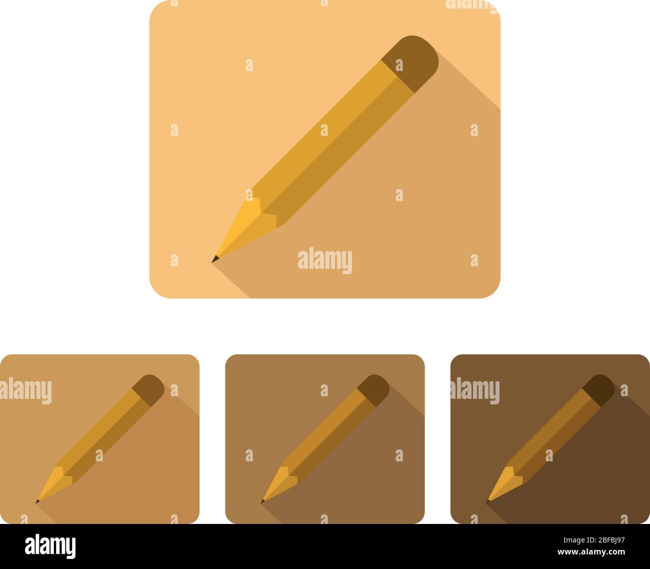 flat design pencil icon illustrated in vector on white background Stock ...