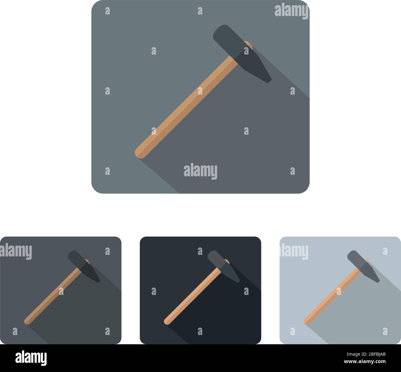 flat design hammer icon illustrated in vector on white background Stock ...