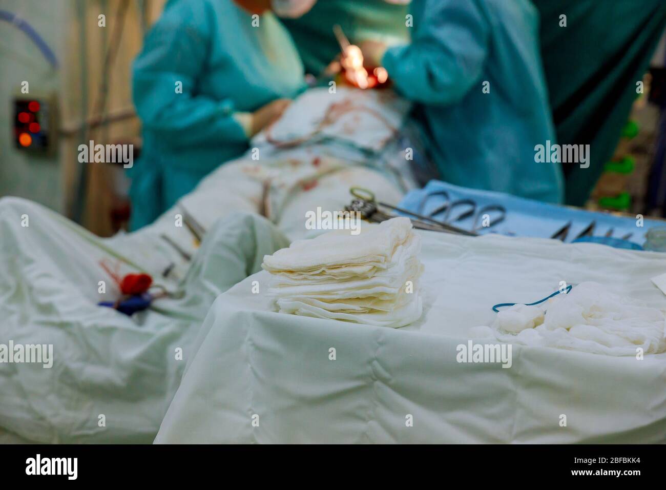 Surgeons operating medical tools instruments in surgery room Stock ...