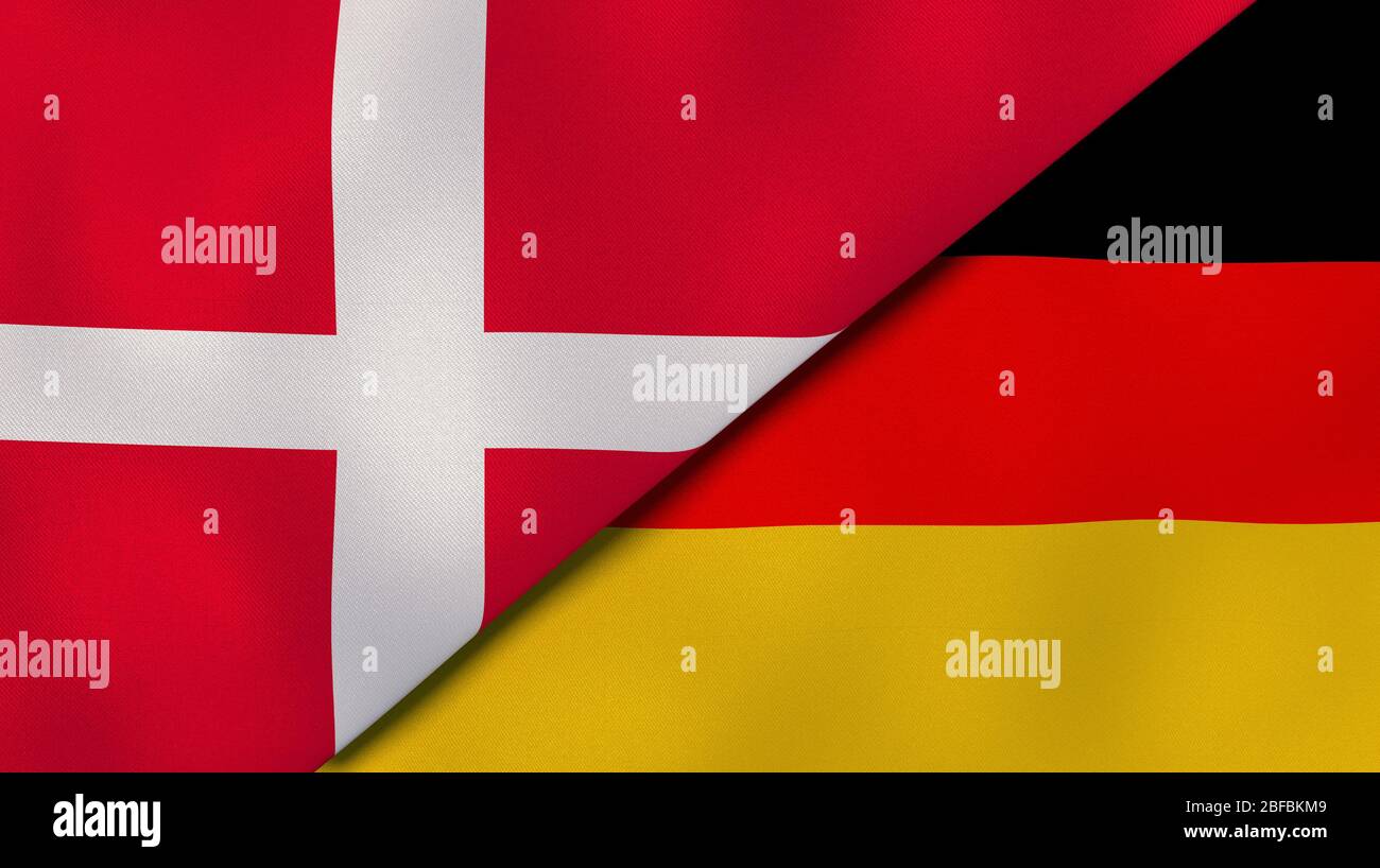 Two states flags of Denmark and Germany. High quality business ...