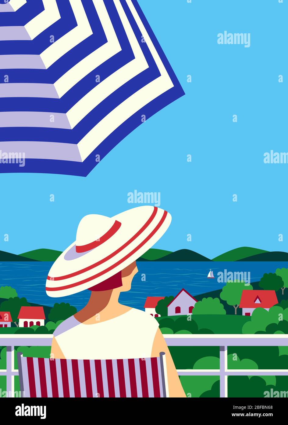 The blue balcony Stock Vector Images - Alamy