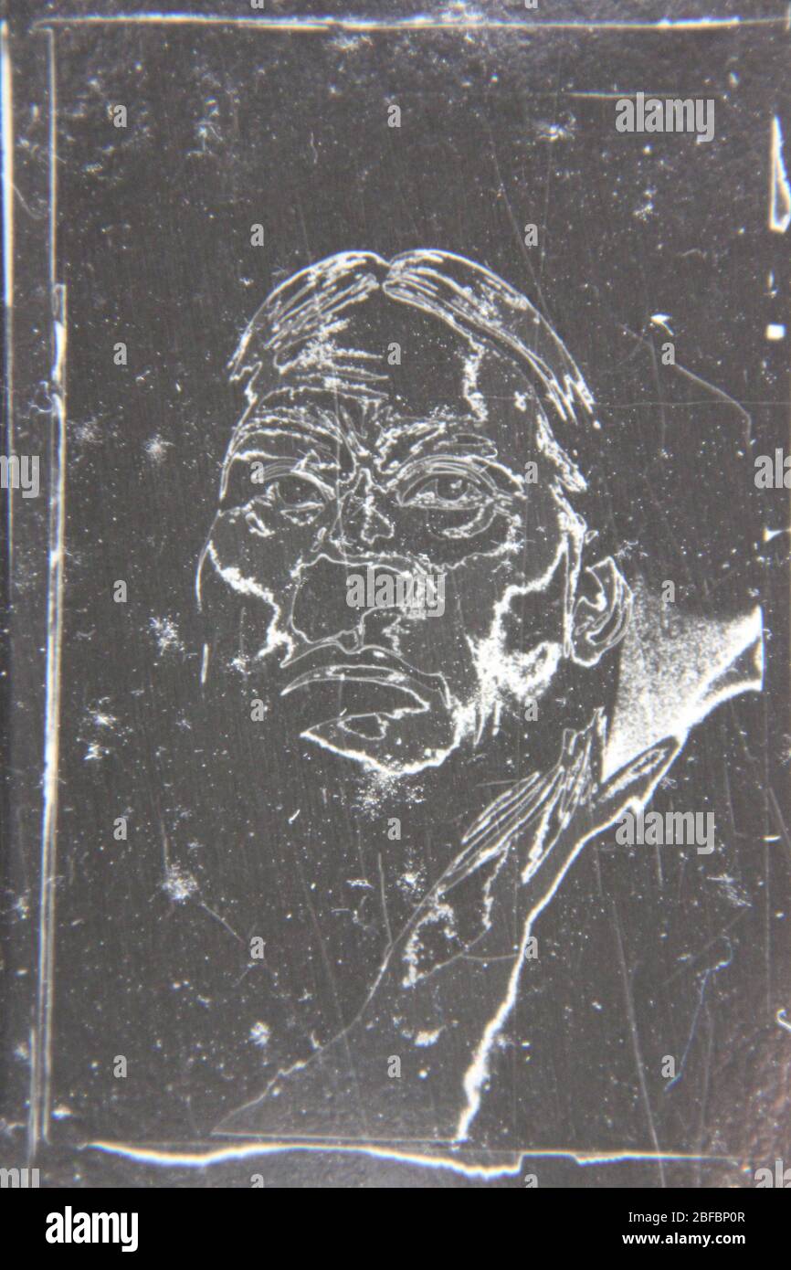 Fine 70s vintage black and white portrait of a proud Native American ...