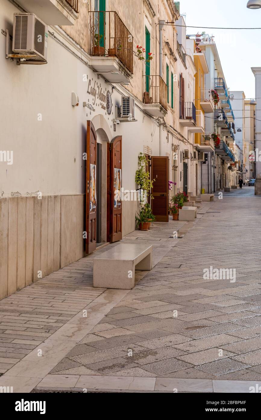 Manfredonia, a Mediterranean port city in the Apulia region. Gargano ...
