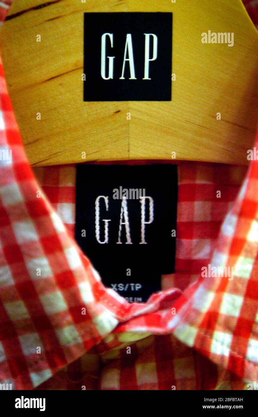 Branded GAP clothes in the Gap store on Oxford Street Stock Photo - Alamy