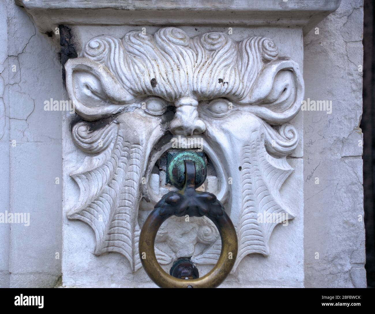 Ornate grotesque door knocker, Bruges, Belgium Stock Photo - Alamy