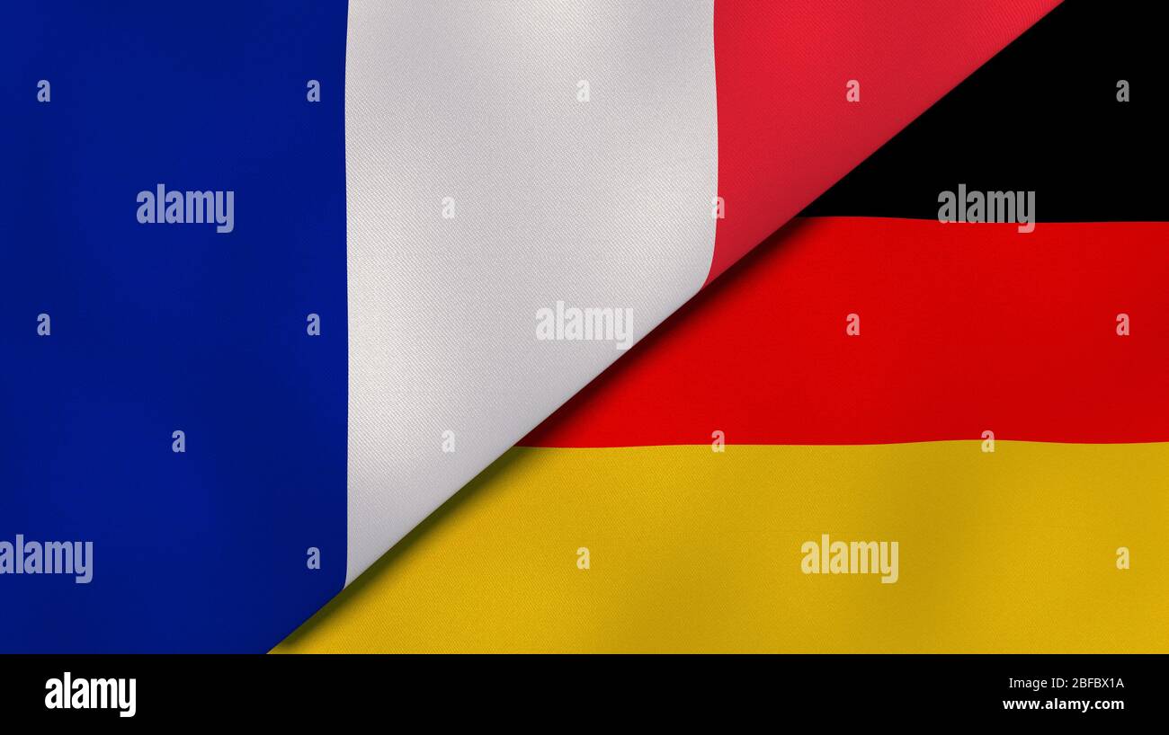 Two states flags of France and Germany. High quality business ...