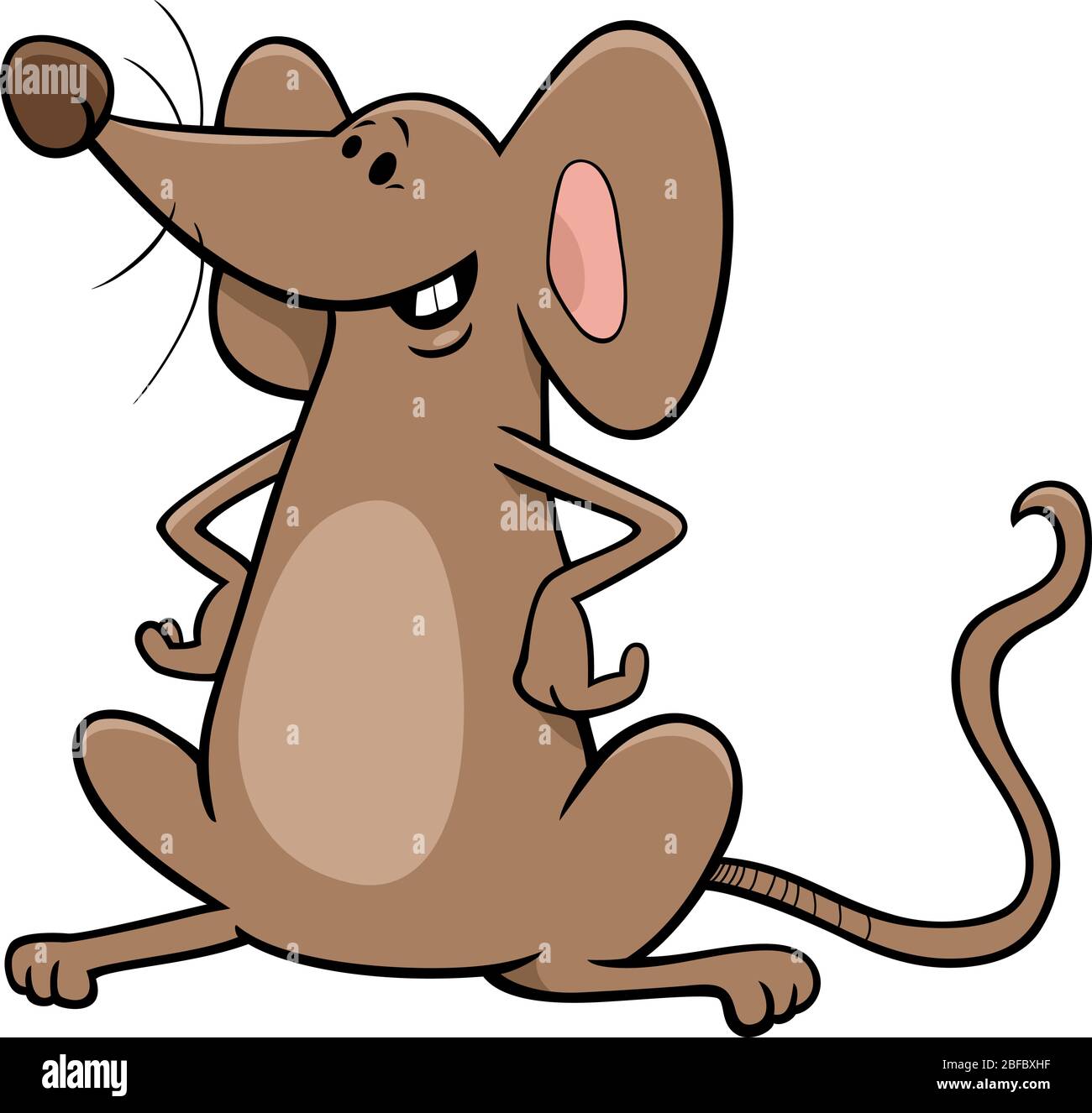 Cartoon Illustration of Funny Brown Mouse Comic Animal Character Stock ...