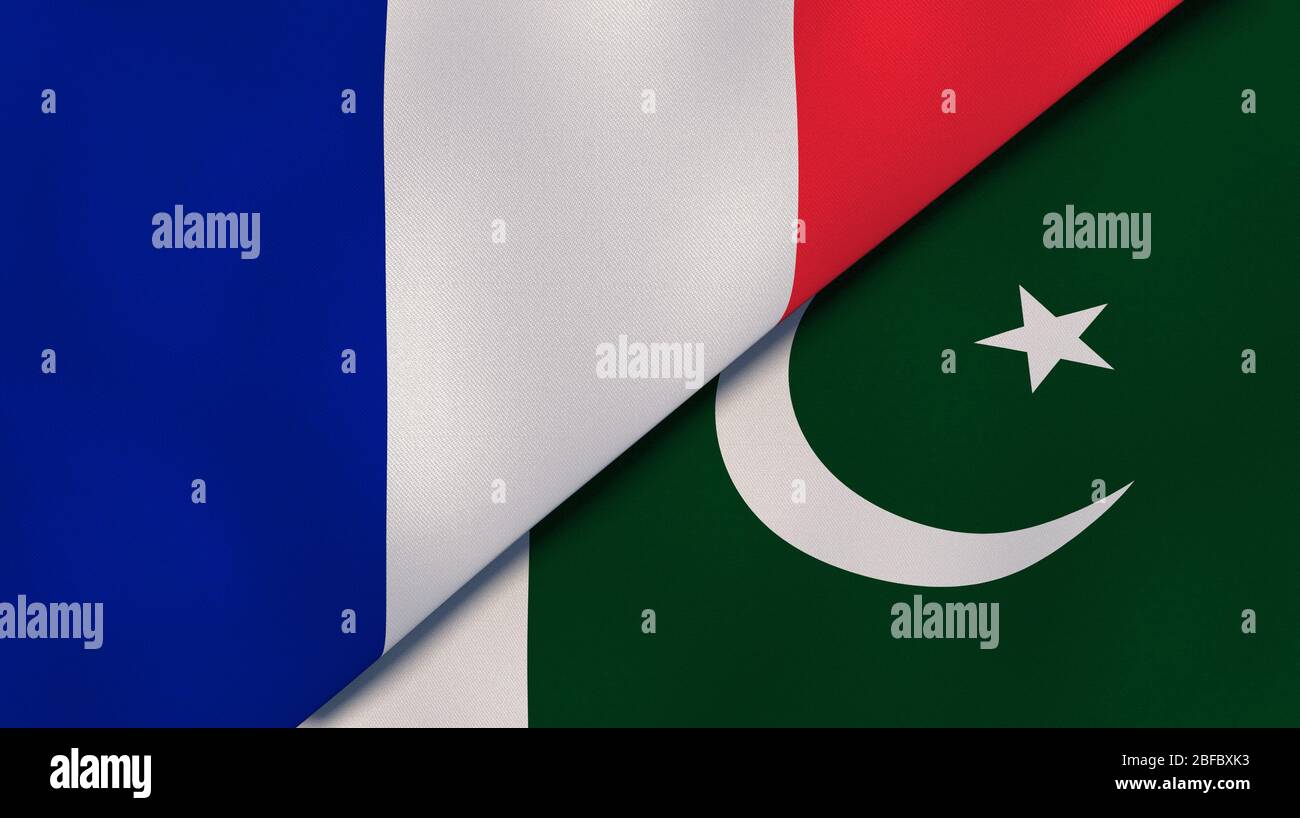 Two states flags of France and Pakistan. High quality business ...