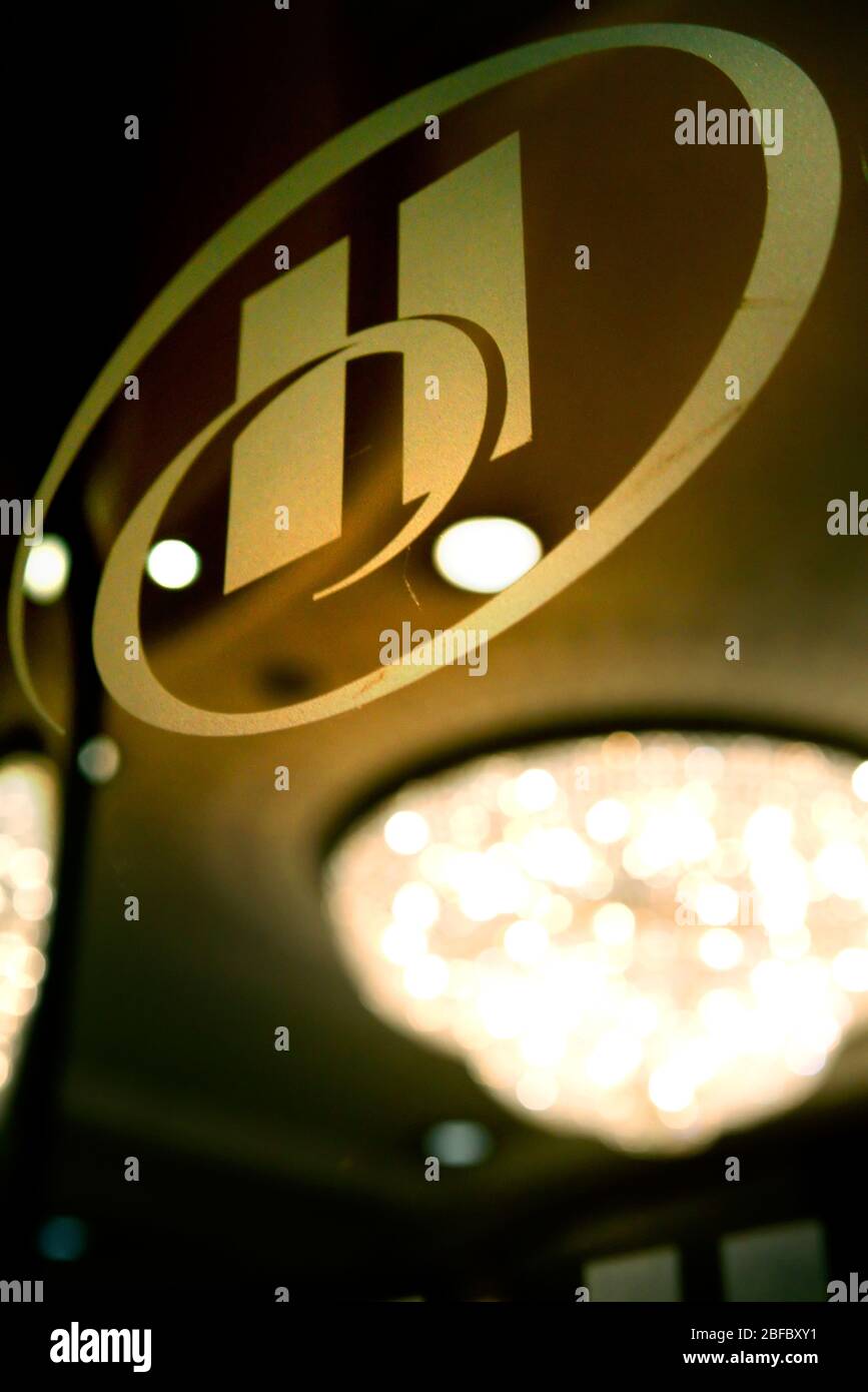 The Hilton logo on a hotel's entrance Stock Photo - Alamy