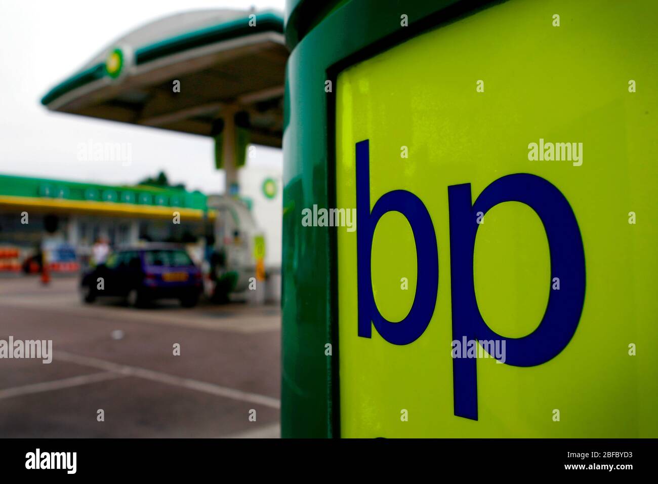 The BP sign on the BP board at a petrol station in London Stock Photo ...